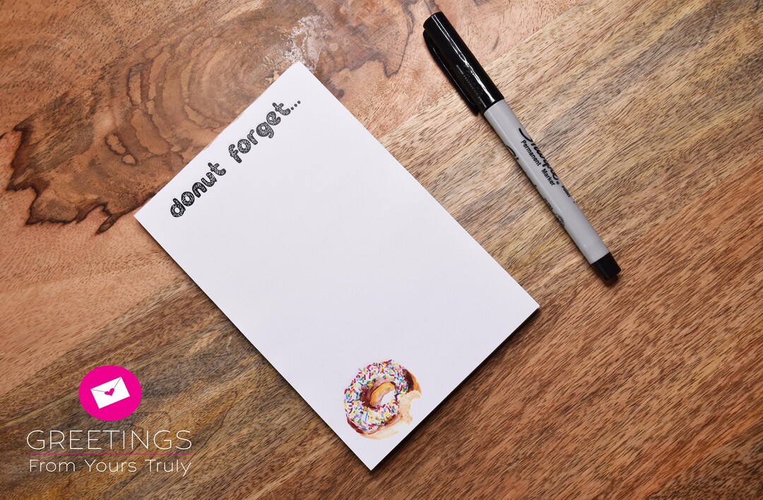 Donut Forget Fun Donut Notepad Doodle Pad Gift for - Etsy