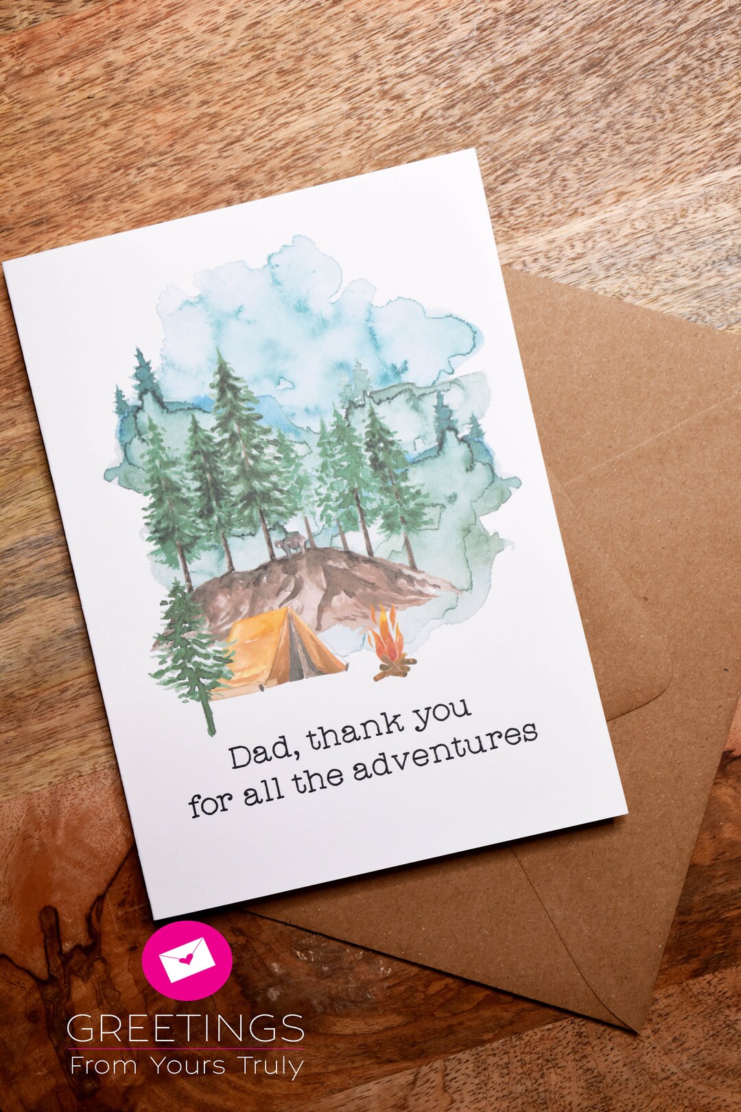 Happy Father's Day Camping Card: Thank You Dad Adventure - Etsy