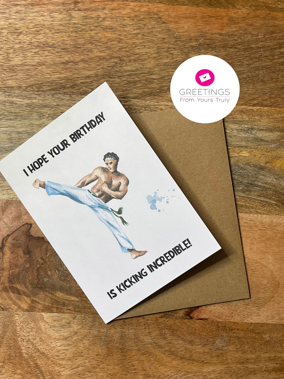 Martial Arts Birthday Card, Kicking Incredible, Jiu Jitsu, Kung Fu ...