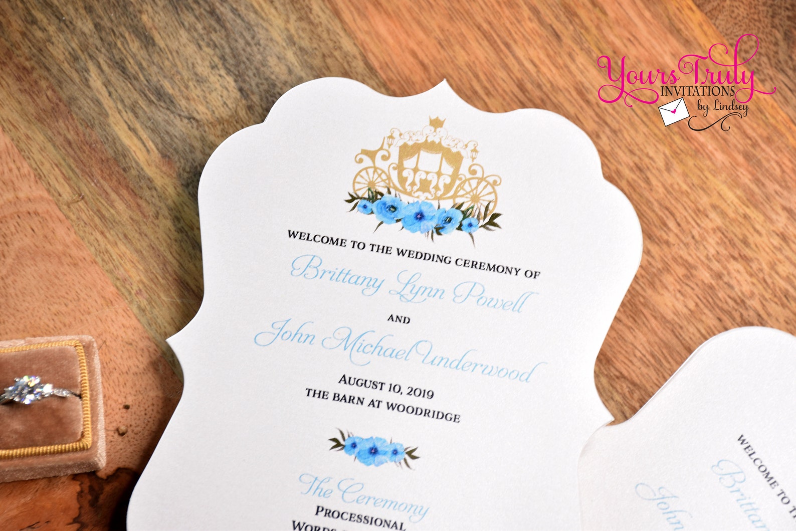 Wedding Program Fan Fairy Tale Program Cinderella's - Etsy