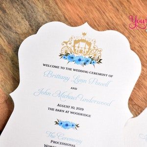 Wedding Program Fan, Fairy Tale Program, Cinderella's Carriage, Fairy ...