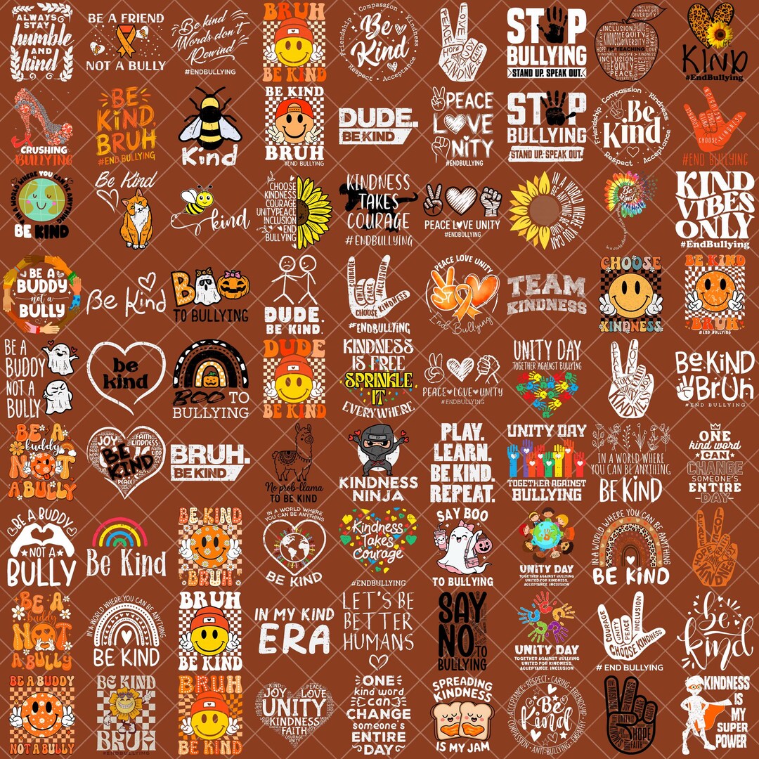 Unity Day Bundle PNG, Bullying Prevention Png, Anti Bullying Love Hand ...