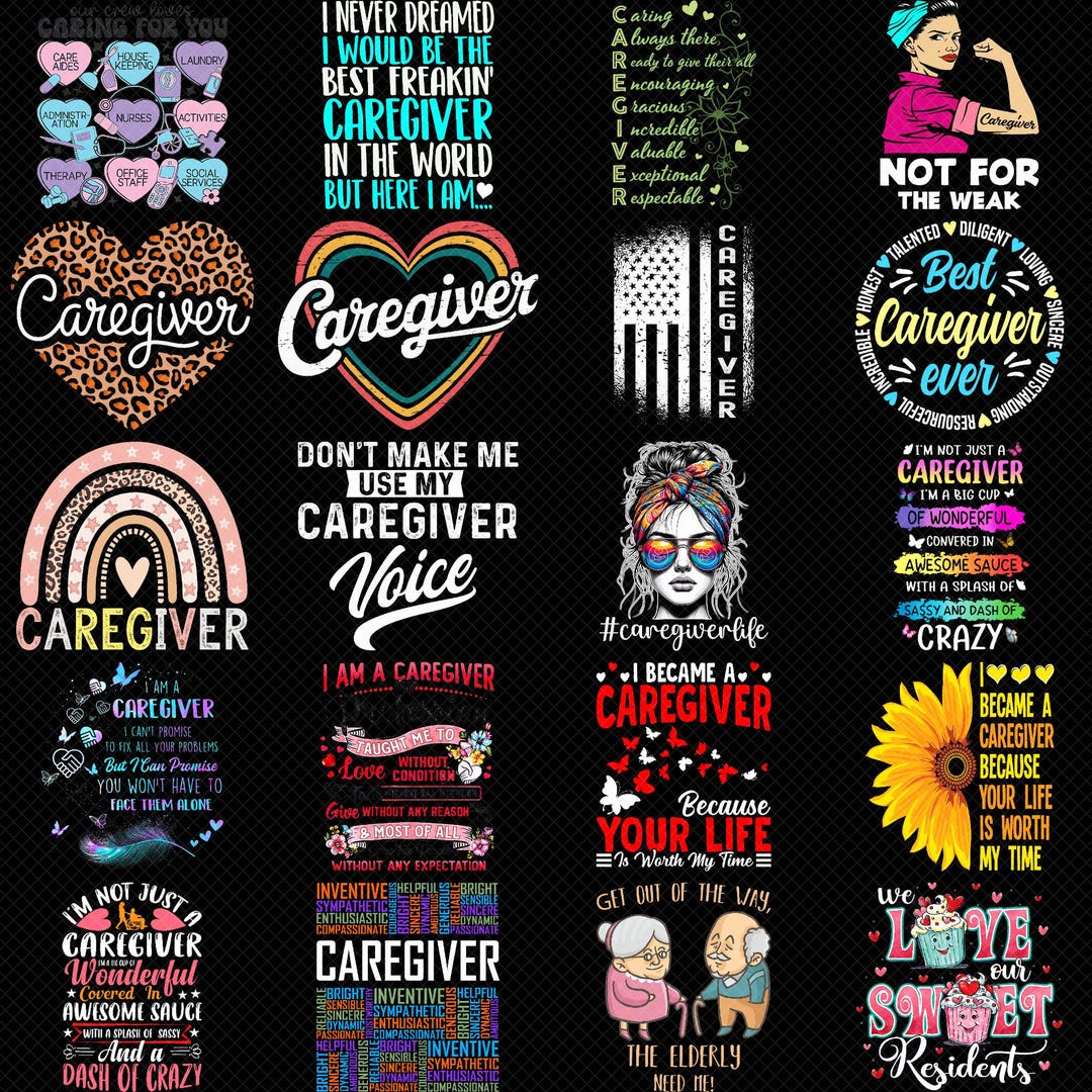 Caregiver PNG Bundle Appreciation Quotes Caregiver Life Support Love ...