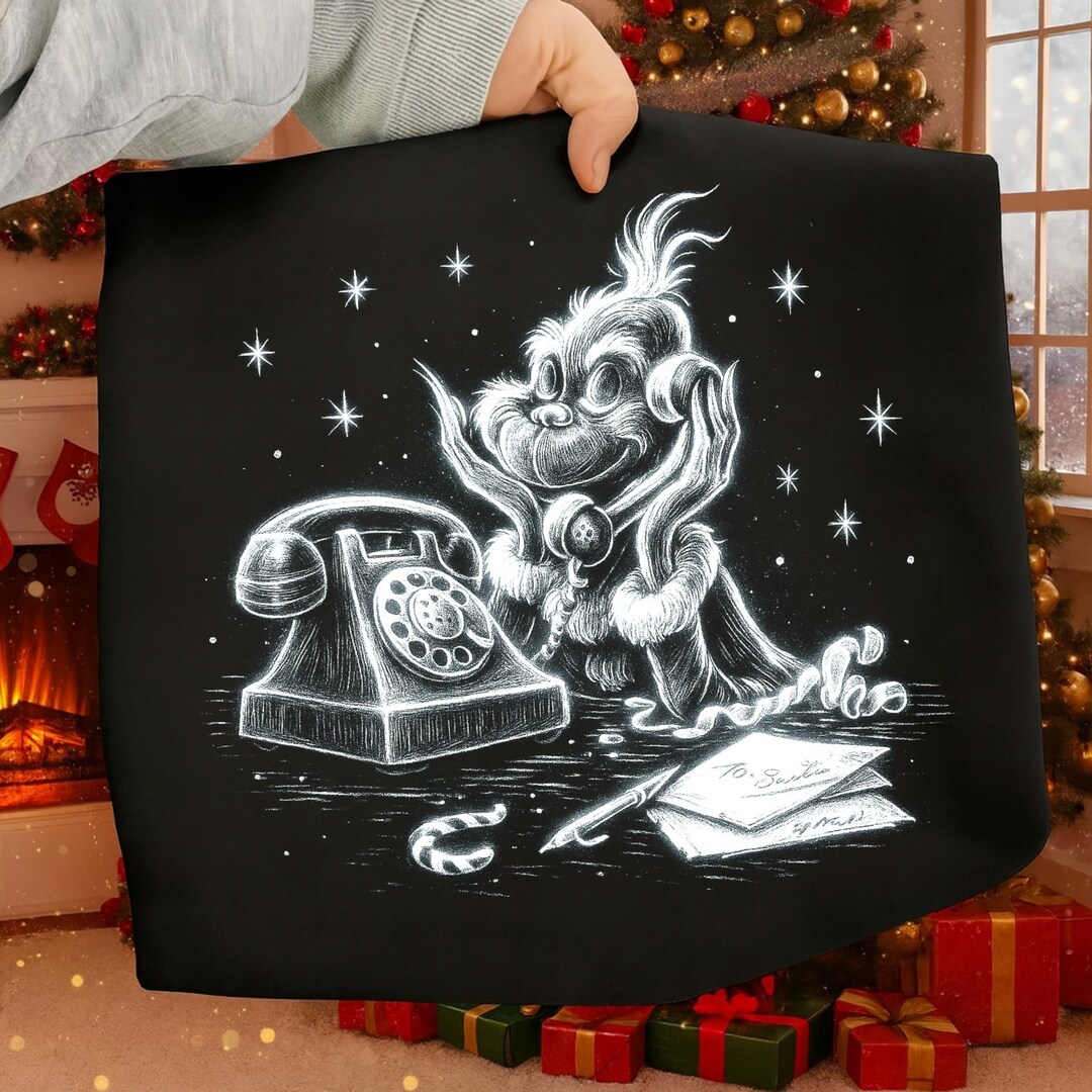 Green Christmas Chalk PNG, Cute Green Character Phone Call PNG, Holiday ...