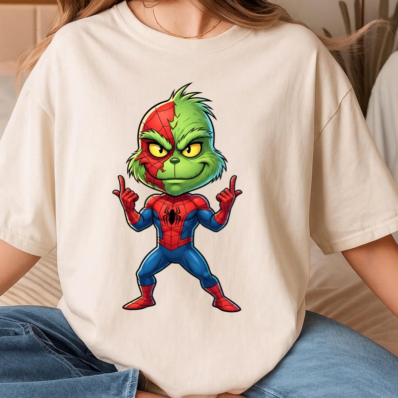 Grinc Spider Hero Christmas Mashup PNG, Funny Superhero Grinc Design ...