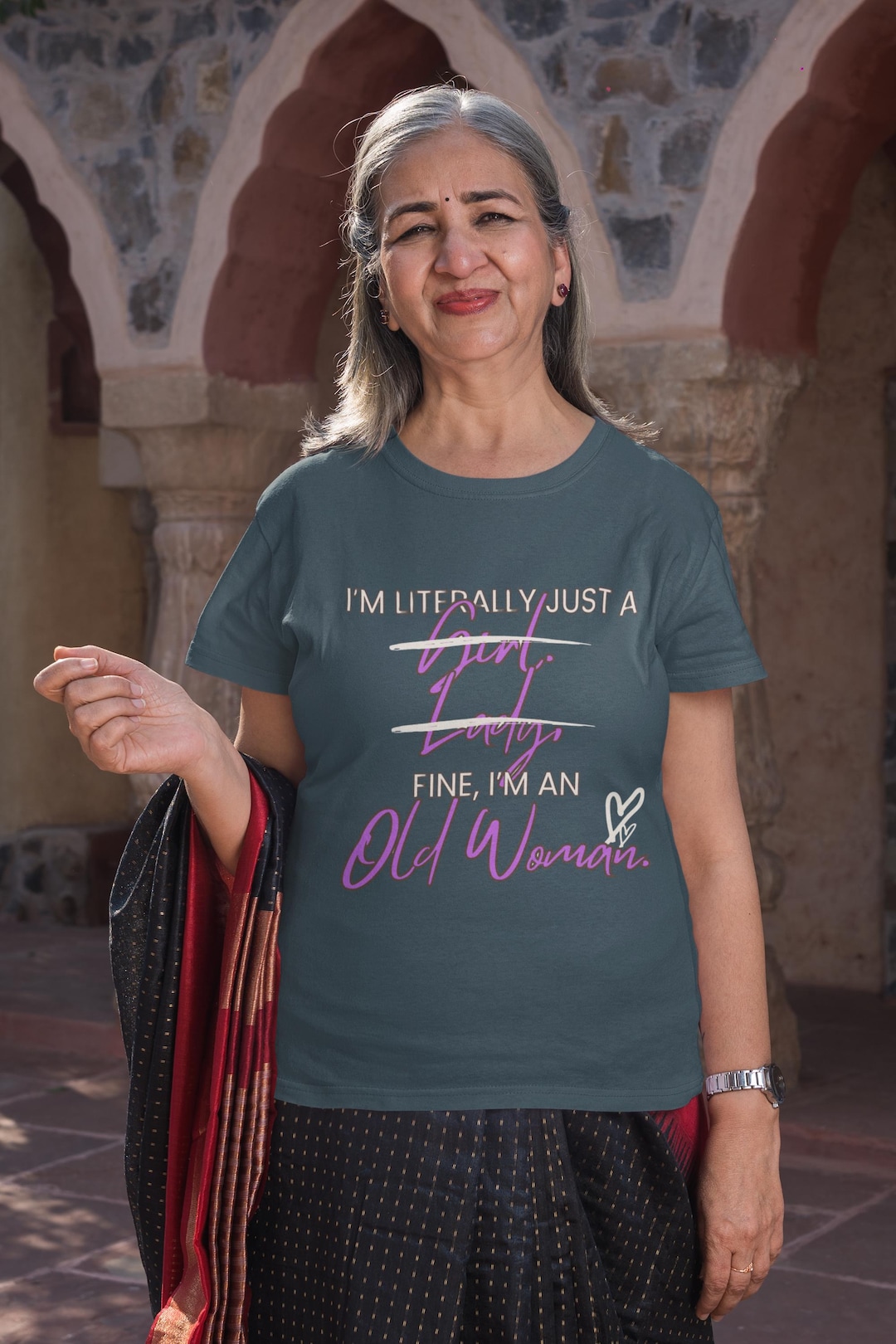 Funny Old Woman T-shirt, Gift for Her, Birthday Tee, Casual Wear, Humor ...