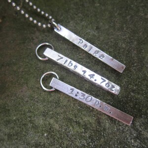 Additional Birth Stat Bar Sterling Silver 4 Sided CUSTOM - Etsy