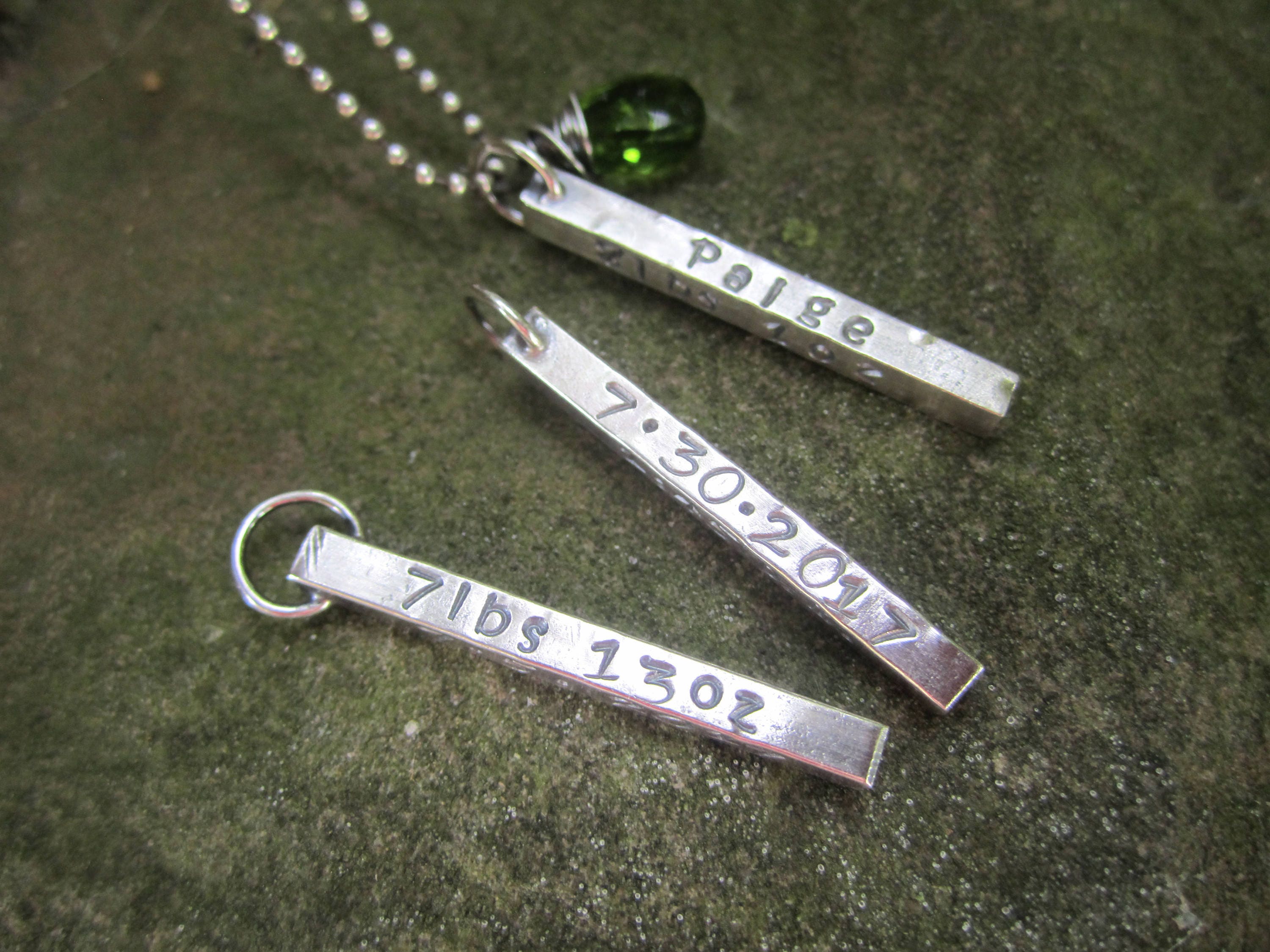 Additional Birth Stat Bar Sterling Silver 4 Sided CUSTOM - Etsy