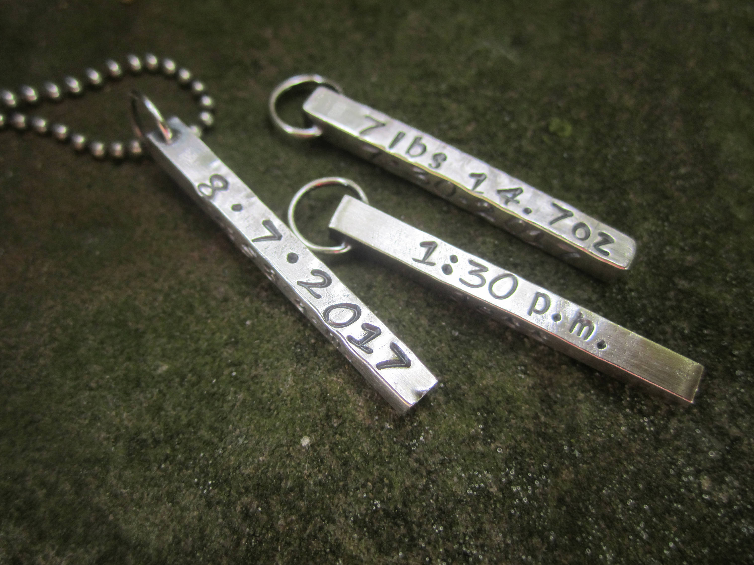 Additional Birth Stat Bar Sterling Silver 4 Sided CUSTOM - Etsy