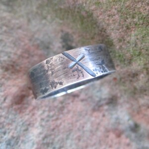 Sterling Silver Distressed Cross Ring unisex - Etsy