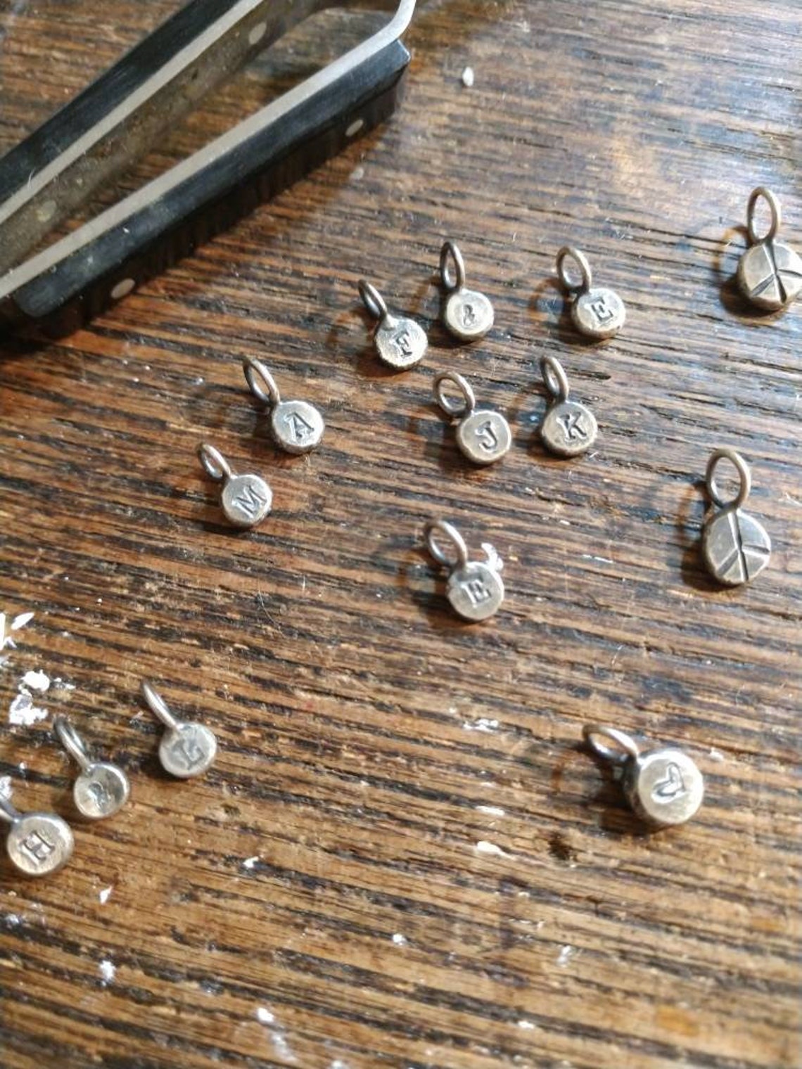 Petite Recycled Sterling Silver Nugget with Initial Necklace | Etsy