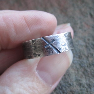 Sterling Silver Distressed Cross Ring unisex - Etsy