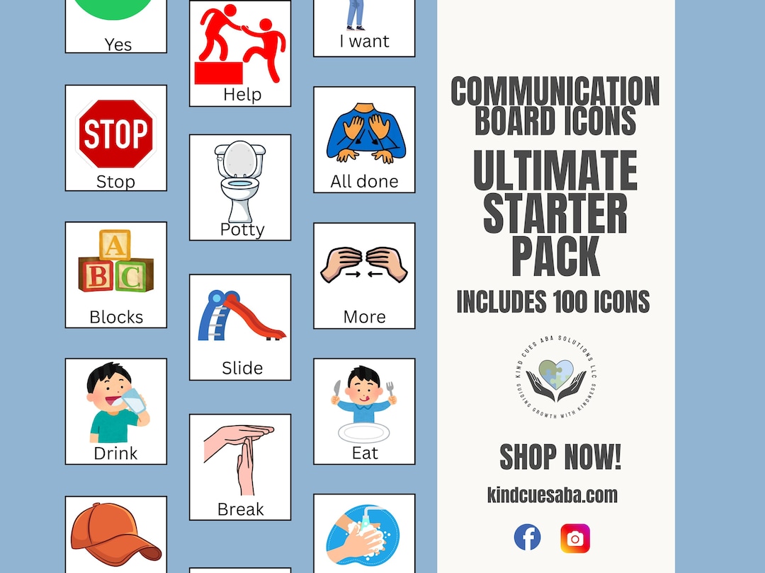 100 Printable Communication Icons – 3 Sizes (2", 1.5", 1") – Visual ...