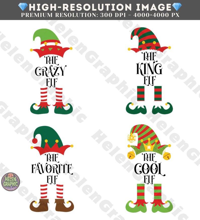 Custom the Elf Png Bundle, 6 PNG Christmas Family, Funny Christmas Png ...