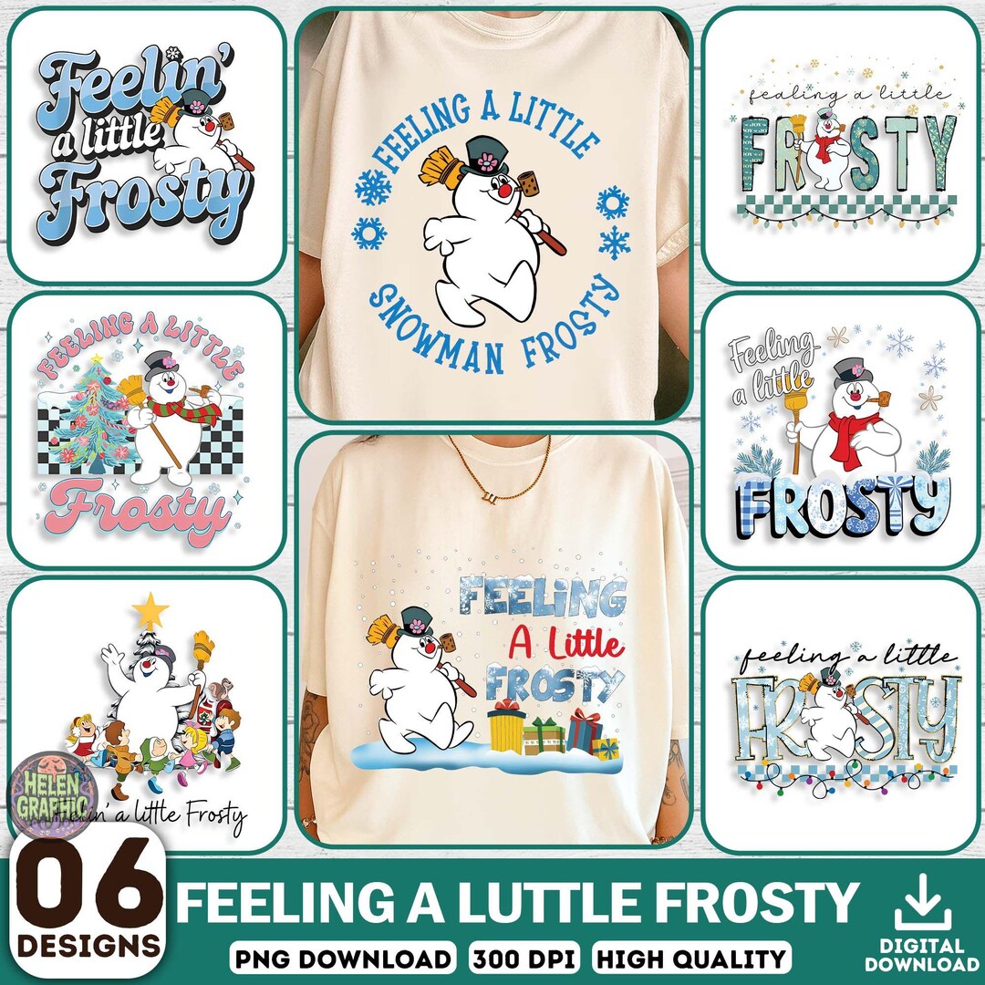 Feeling A Little Frosty Png Bundle, 6 PNG Christmas 2025, Merry ...