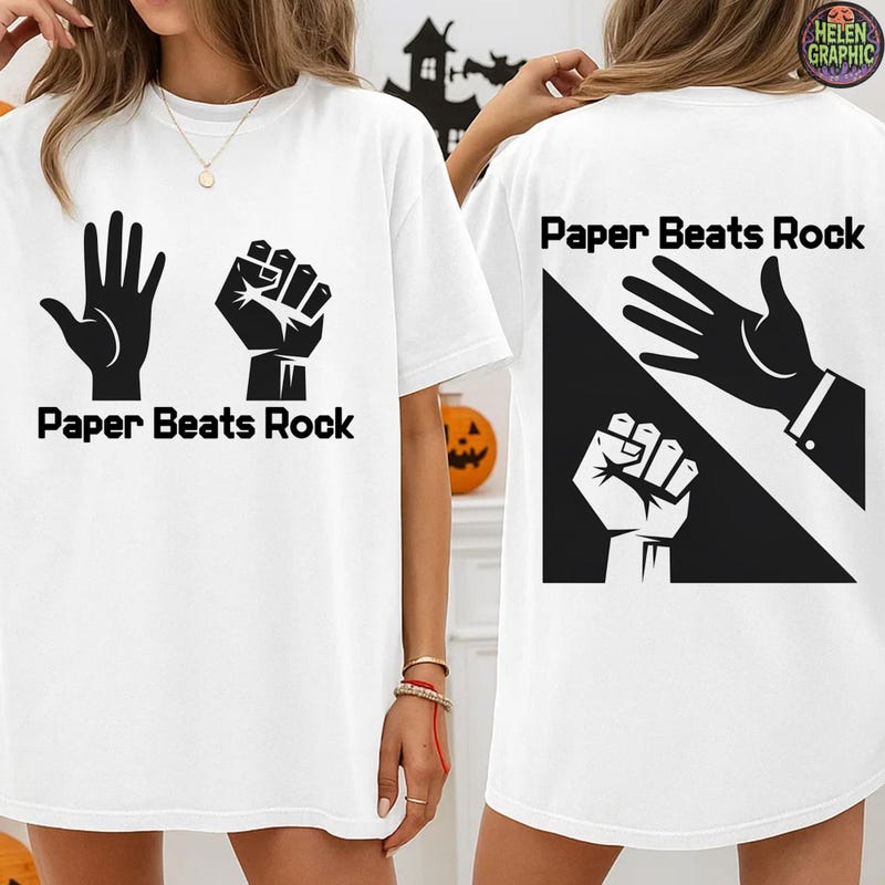 Paper Beats Rock T Shirt - Etsy
