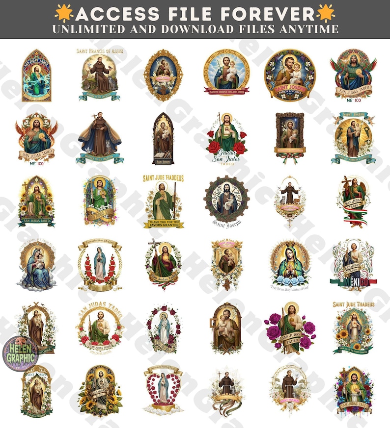 Saints of Hope Png Bundle, 100 PNG Saint Francis of Assisi, Saint ...