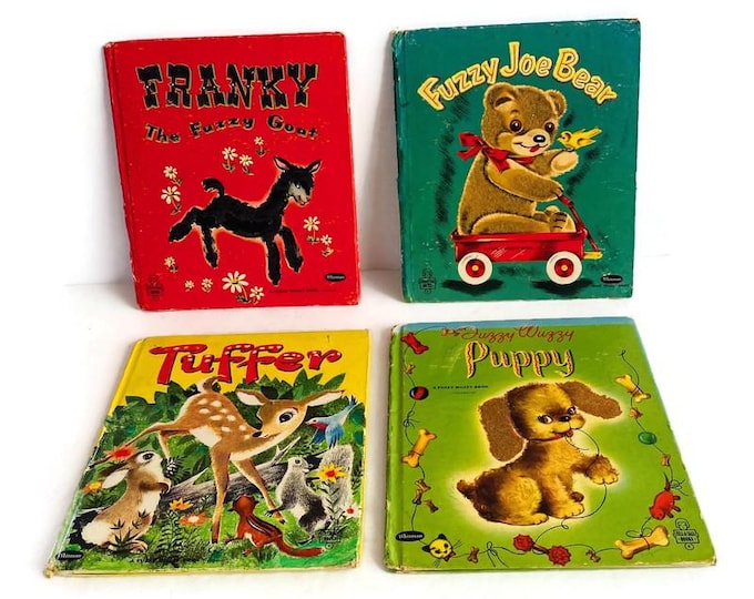 Lot of Four Tell-a-tale Fuzzy Animal Books – Whitman Hardcover First ...