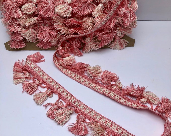French Brocade Gimp Trim, Antique French Gimp Braid With Pink Trim ...