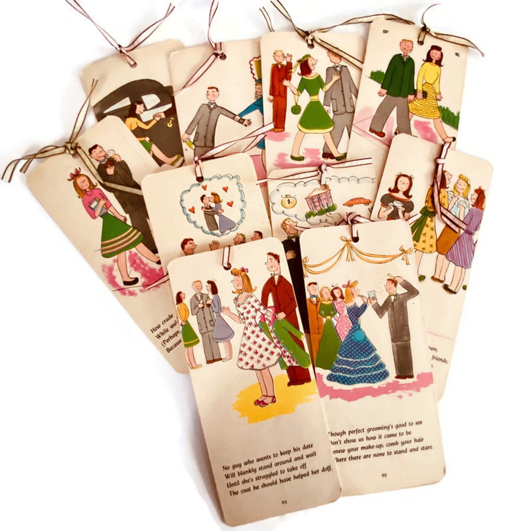 Vintage Etiquette Flash Cards – Set of 10 With Sayings & Illustrations ...