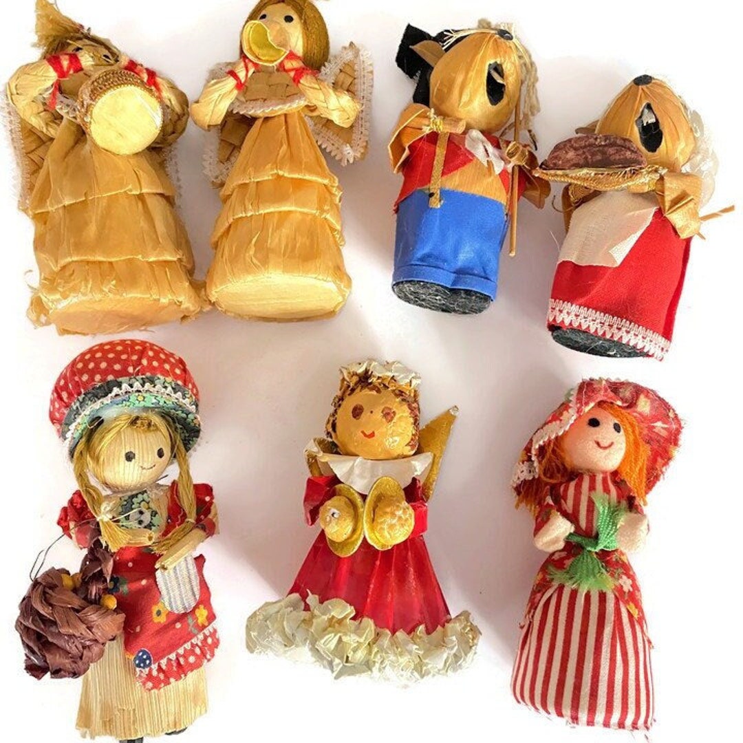 Miniature Straw Dolls Popular in the 1970s Vintage Corn Husk - Etsy