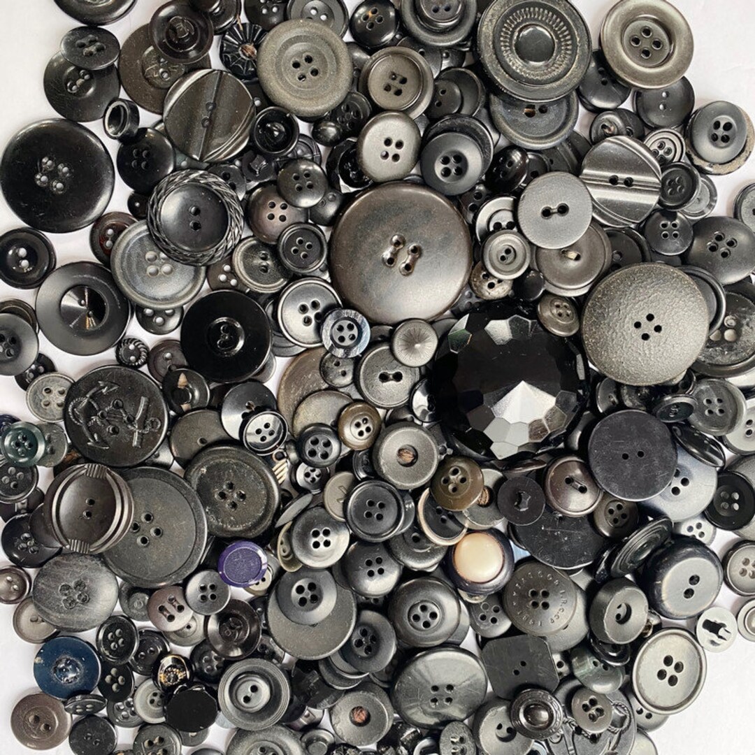 Pound of Shades of Black Vintage Buttons B - Etsy
