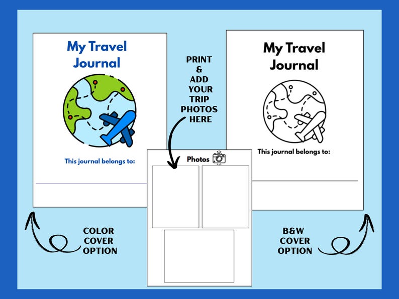 Printable Kid Travel Journal, Vacation Journal for Kids, Printable ...
