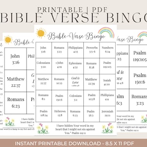 Bible Verse Bingo Bundle, Digital Download, Bible Verse Memorization ...