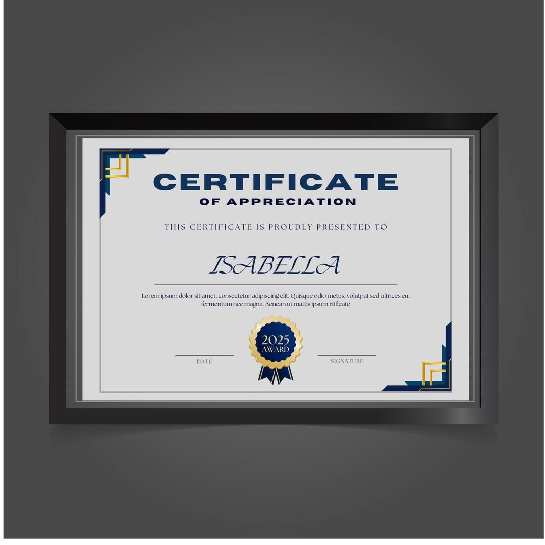 Buy Certificate of Appreciation, Printable Award Template, Employee ...