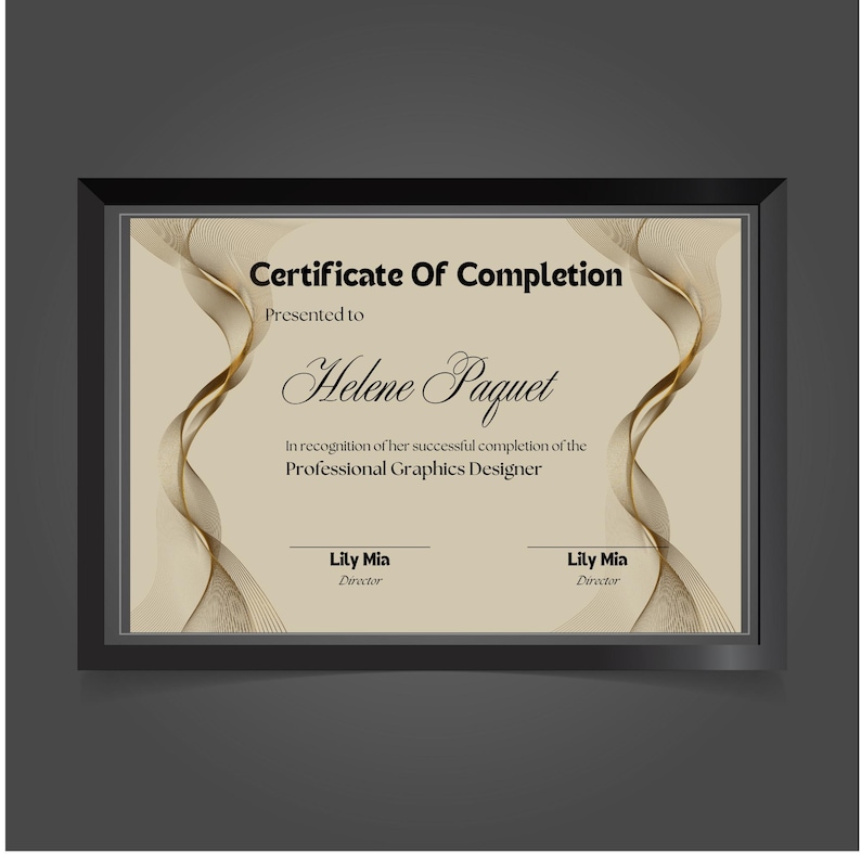 Custom Certificate of Completion: Printable Award Template (editable ...