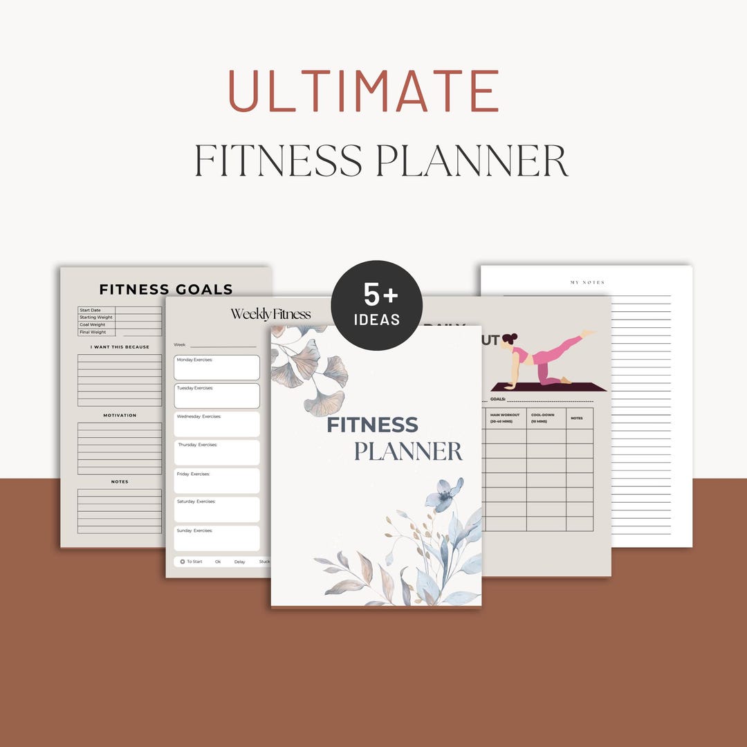Fitness Planner: Workout Journal, Health & Exercise Tracker - Etsy