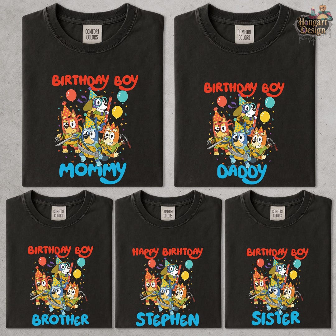 Ninja Bluey Shirt, Bluey & Bingo Shirt, Custom Bluey Birthday Shirt ...