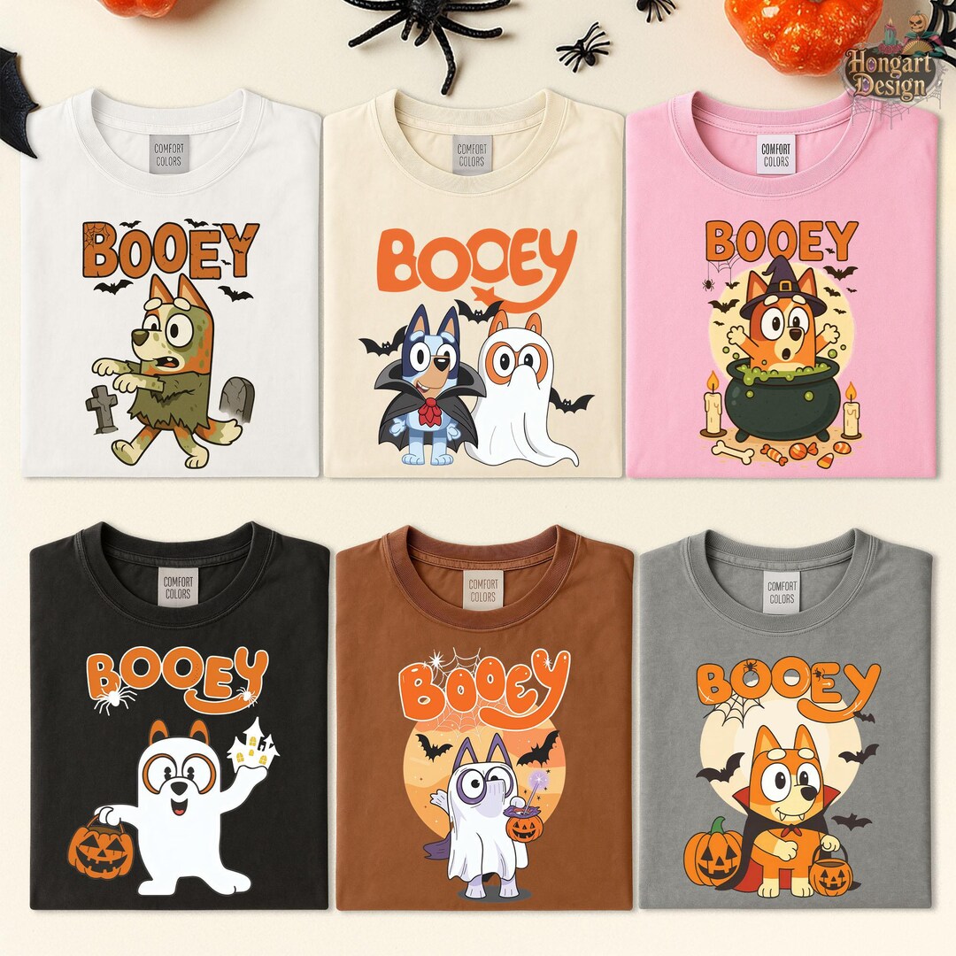 Bluey Family Shirt, Bluey and Bingo Shirt, Booey Halloween Shirt ...
