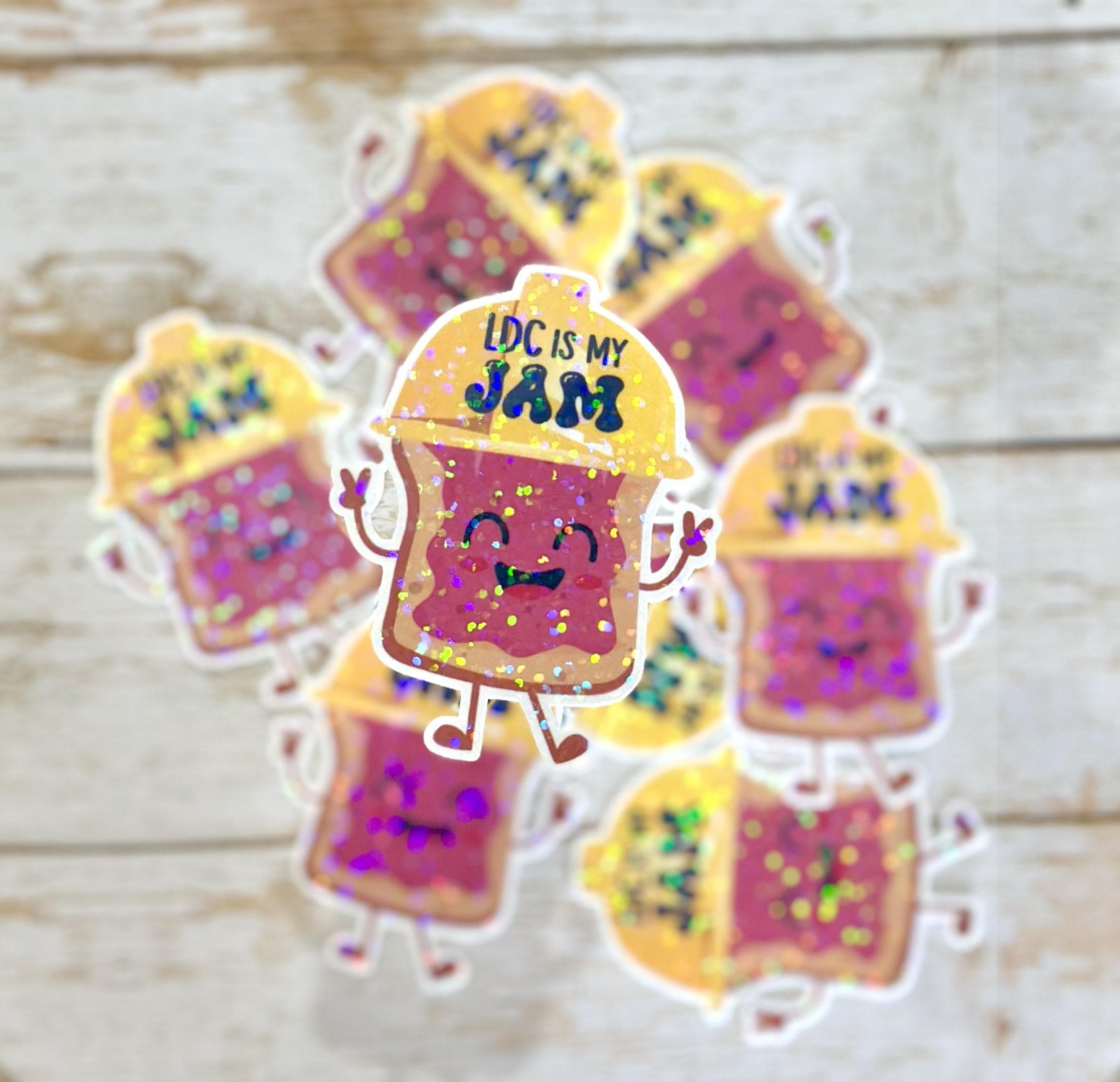 Holographic PB&J Vinyl Sticker - "ldc is My Jam" Pun - Etsy