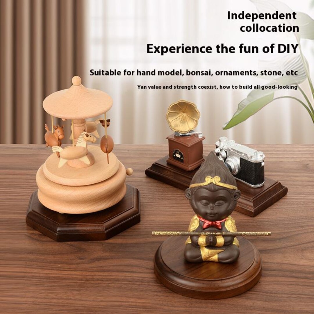 Wooden Display Stand / Art / Minerals / Fossil Display,black or NATURAL ...