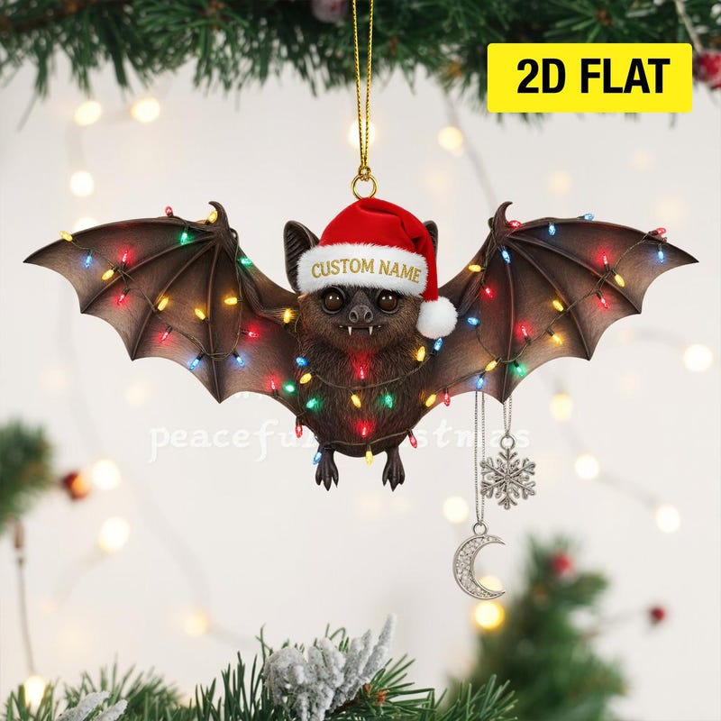 Bat Christmas Ornament - Etsy