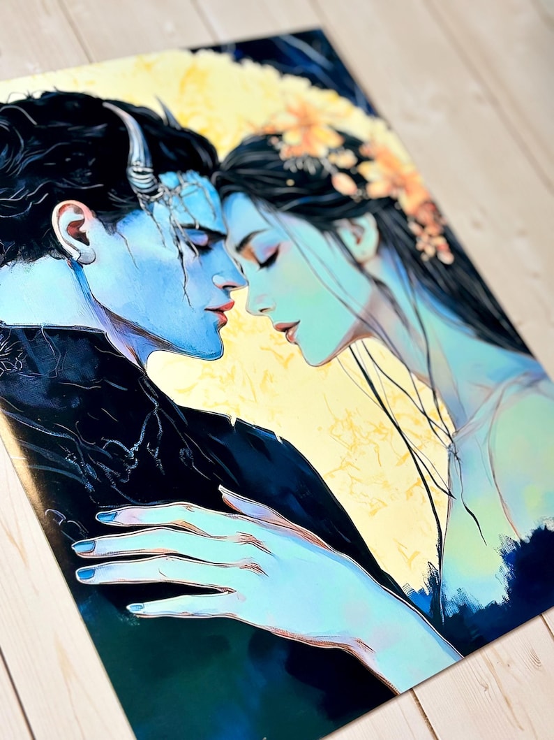 Mythical Couple Art Print: Dark Romance Illustration - Etsy