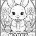 Happy Easter Bunny Coloring Page – Printable Easter Activity for Kids ...