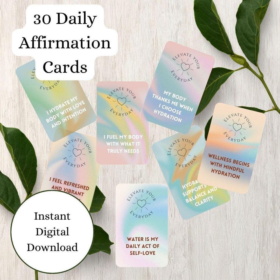 Printable Wellness Affirmation Cards | Digital Mindset Deck for Vital ...