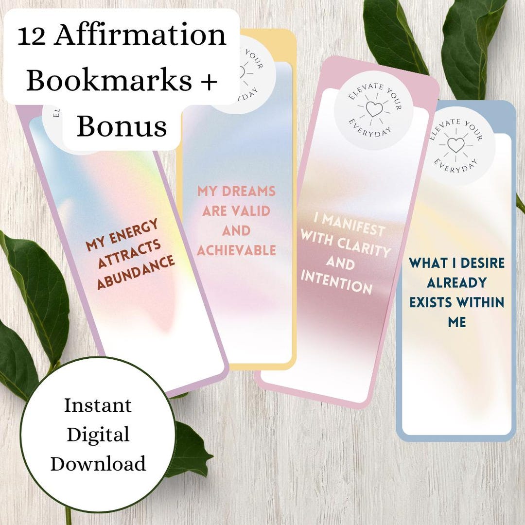 Printable Manifestation Bookmarks Set | 12 Manifestation Affirmation ...