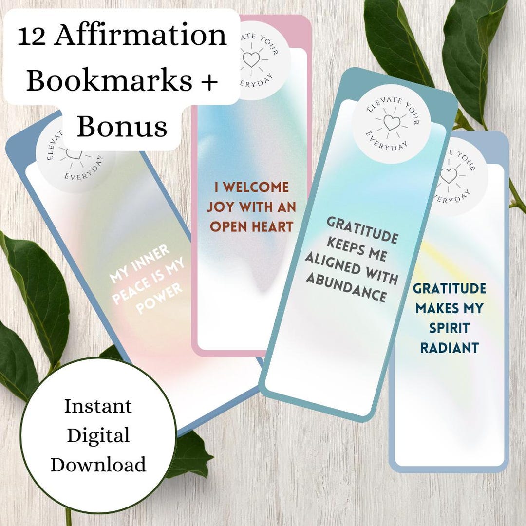 Printable Gratitude Bookmarks Set | 12 Thankfulness & Positive ...