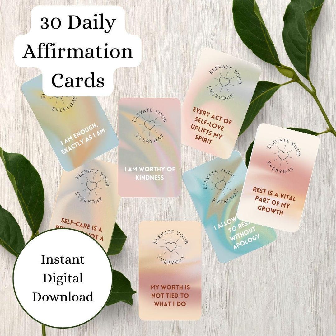 Self Love Affirmation Cards Printable | Digital Mindset Deck for ...