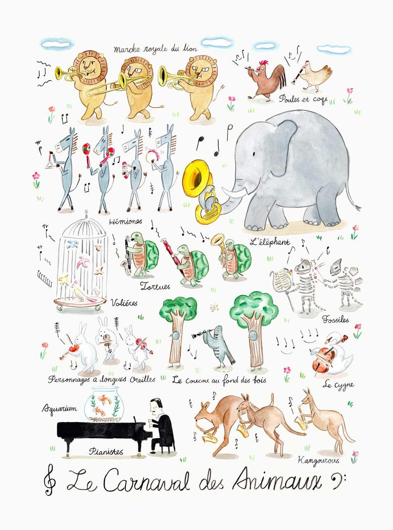 The Carnival of the Animals - Poster - Etsy