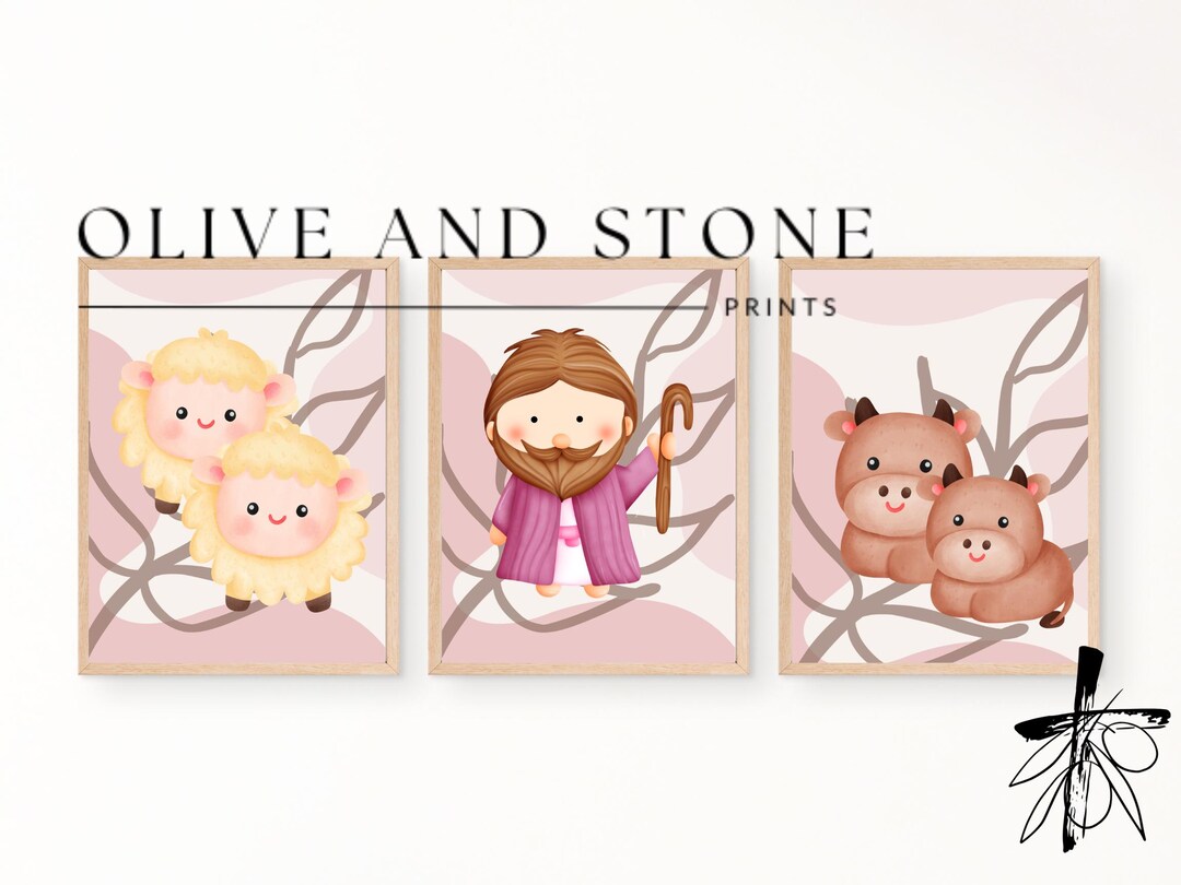 Noah and Animals Kids Room Prints - Baby First Room Decor, Catholic ...