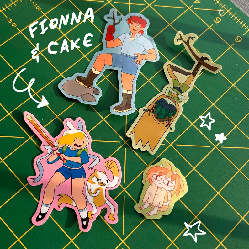 Adventure Time: Fionna and Cake Glossy Stickers/ Huntress Wizard ...