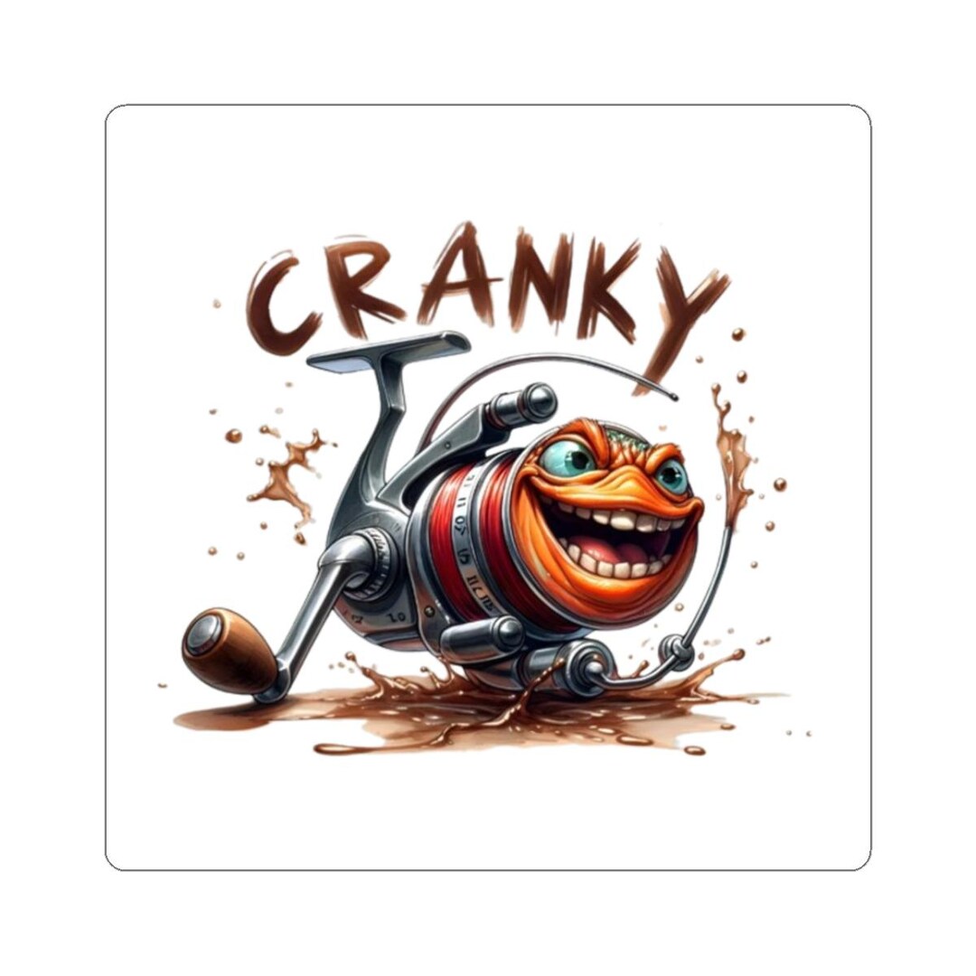 Kiss-cut Stickers - Fishing - Cranky Reel Design, Fishing Lover ...