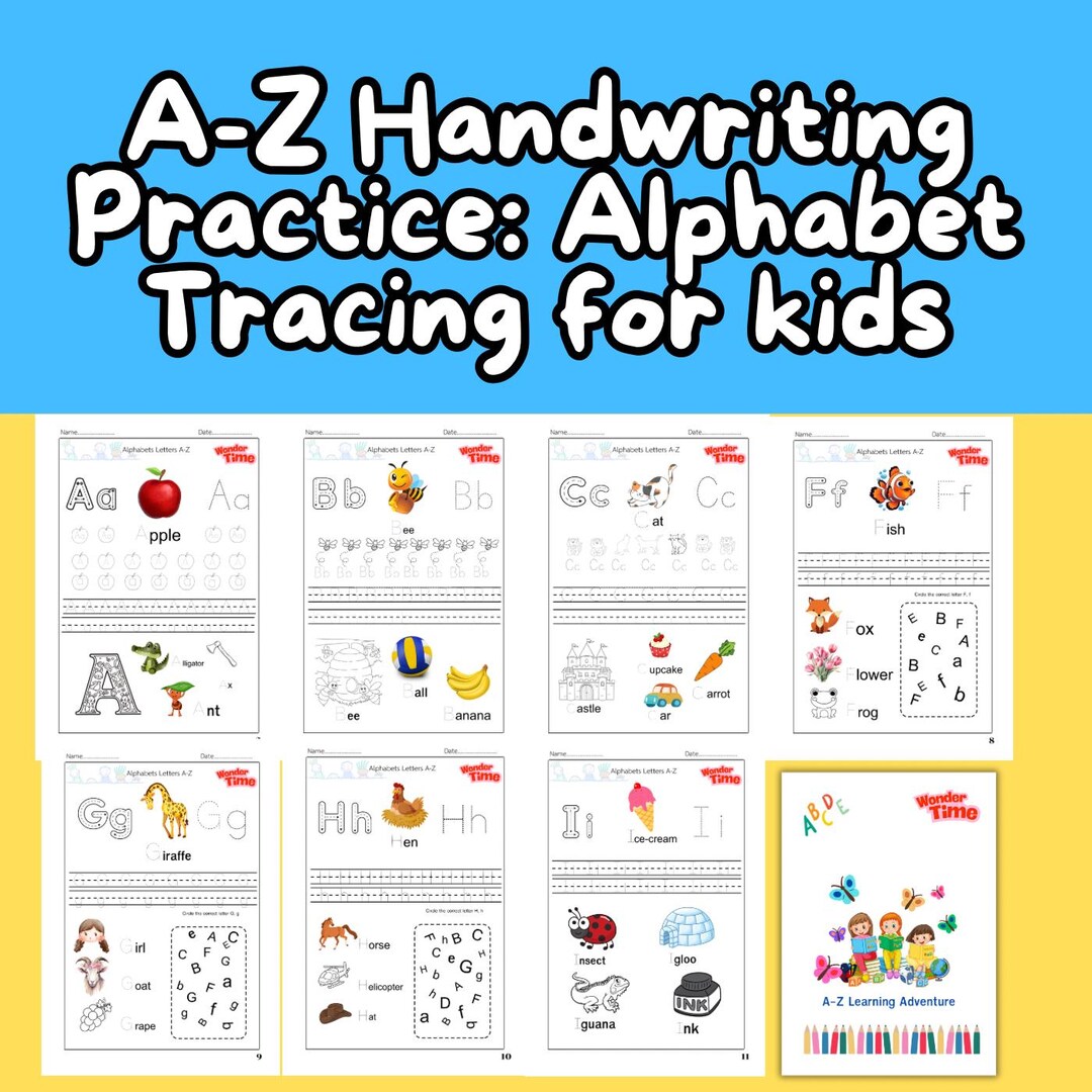 A-Z Handwriting Practice: Fun Alphabet Tracing for Kids! - Etsy