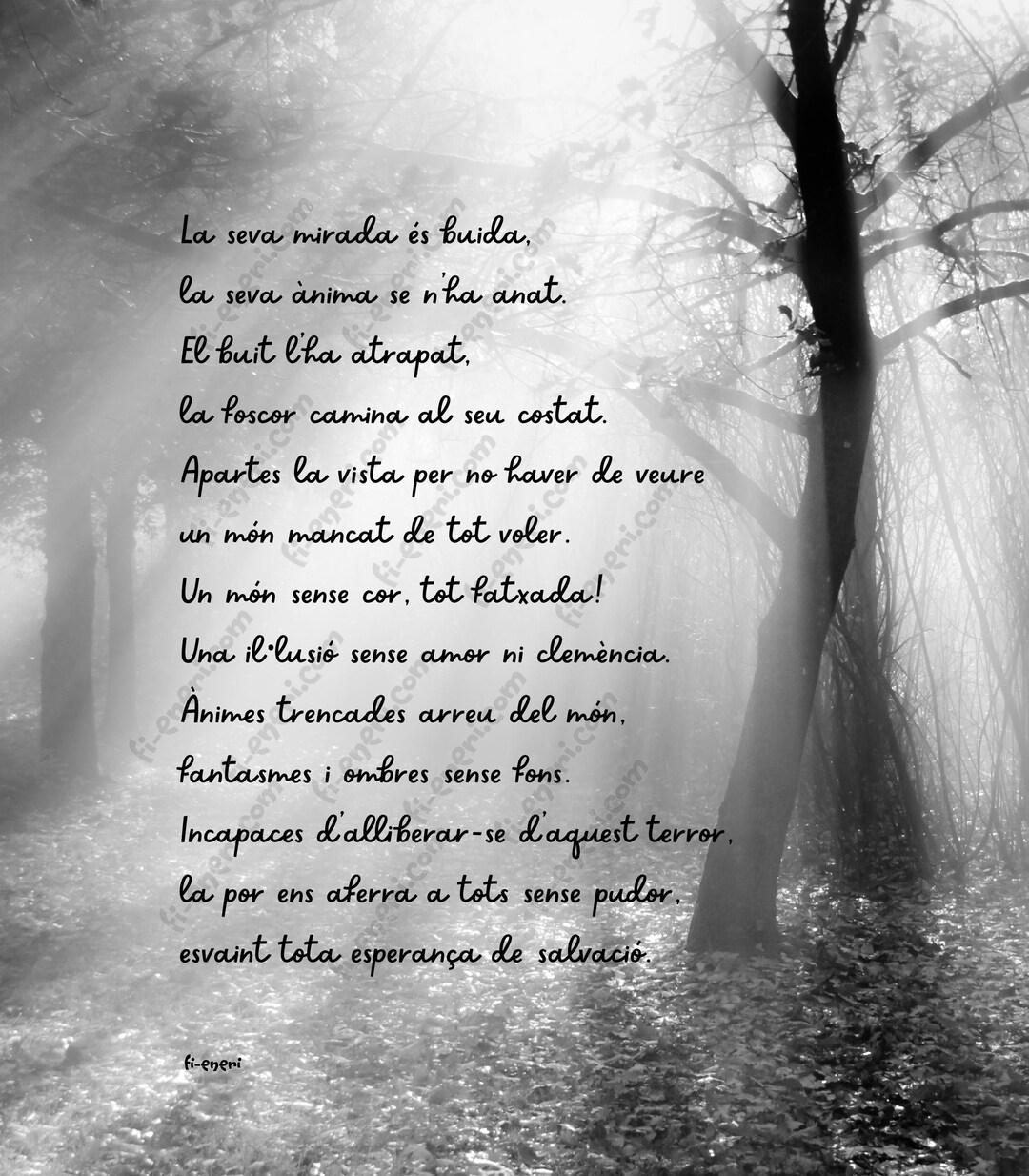 Empty Gaze – Dark Emotional Poem Printable (catala) - Etsy