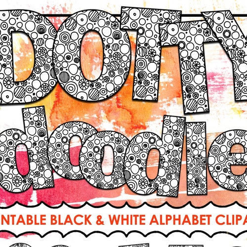 Floral Doodle Alphabet Clipart Flower Printable Bulletin - Etsy