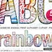 Alphabet Letters Clip Art - Rainbow Animal Print Light, Colorful ...